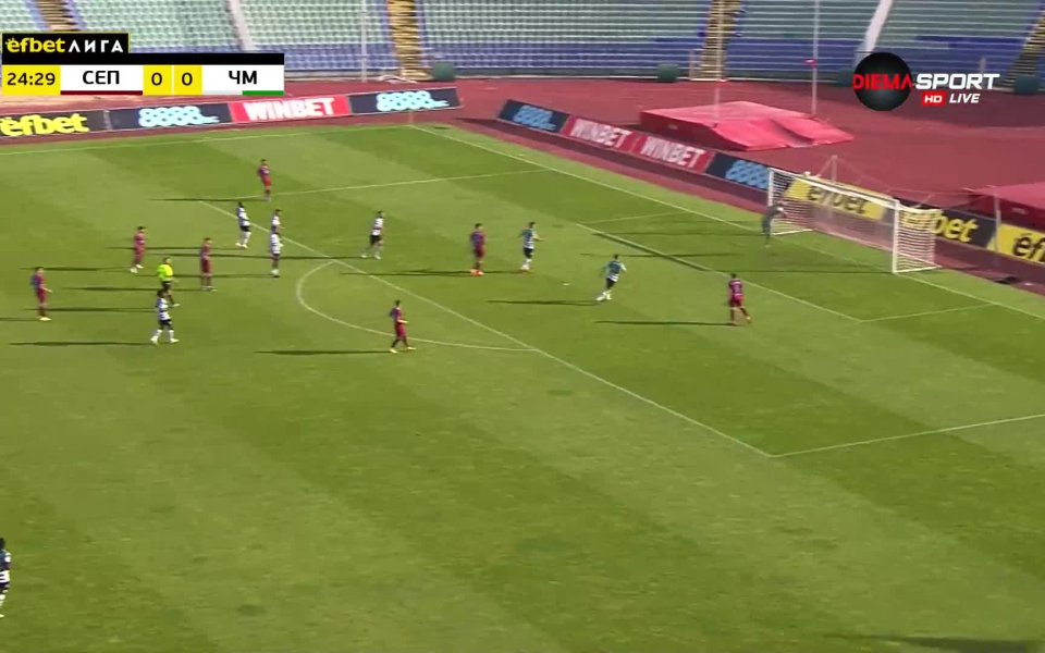 Септември - Черно море 0:0 /първо полувреме/ - БГ Футбол - efbet Лига - Gong.bg